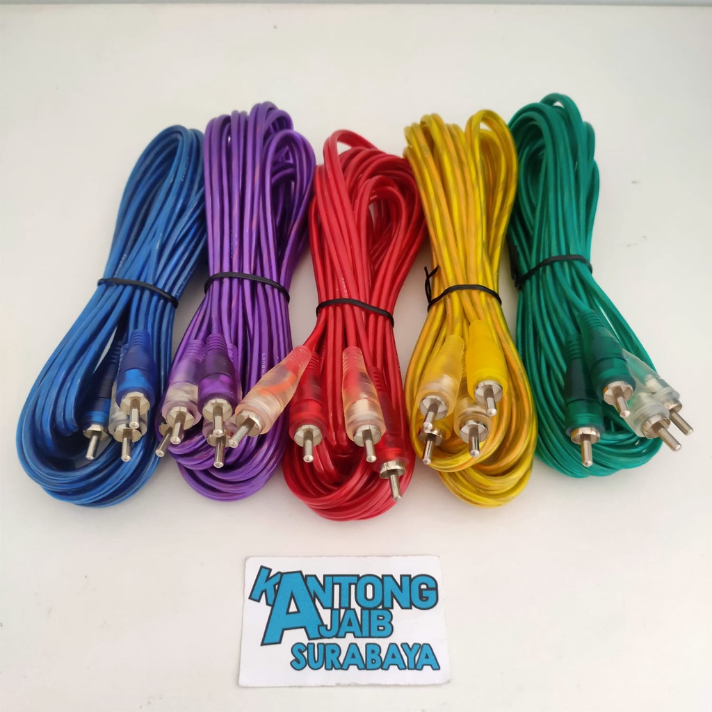 Jual Kabel 2 RCA to 2 RCA 4 Meter Transparan Kabel 4 RCA Transparan ...