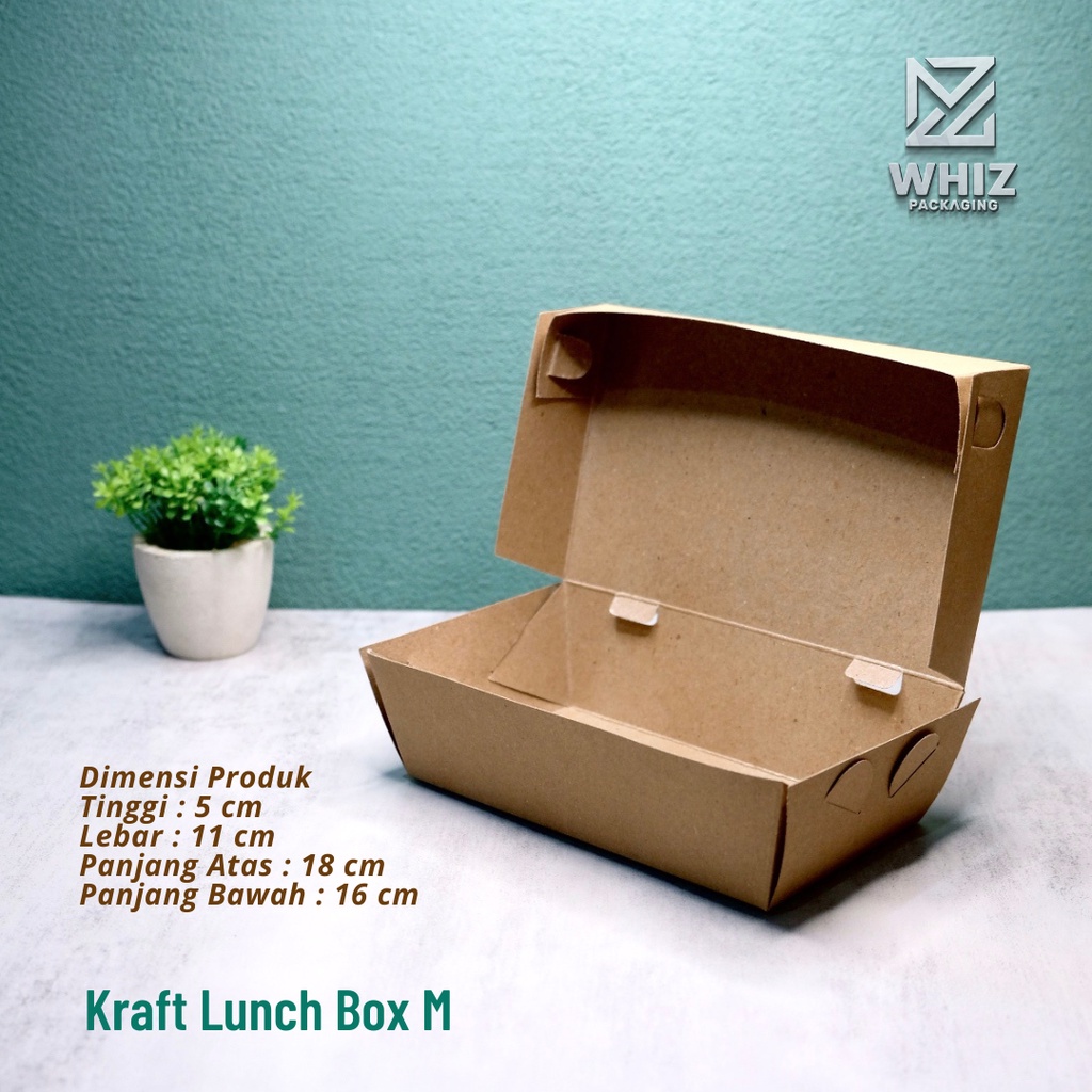 Jual Kraft Lunch Box Paper Kraft Laminasi Coklat size M Medium Murah 50 ...