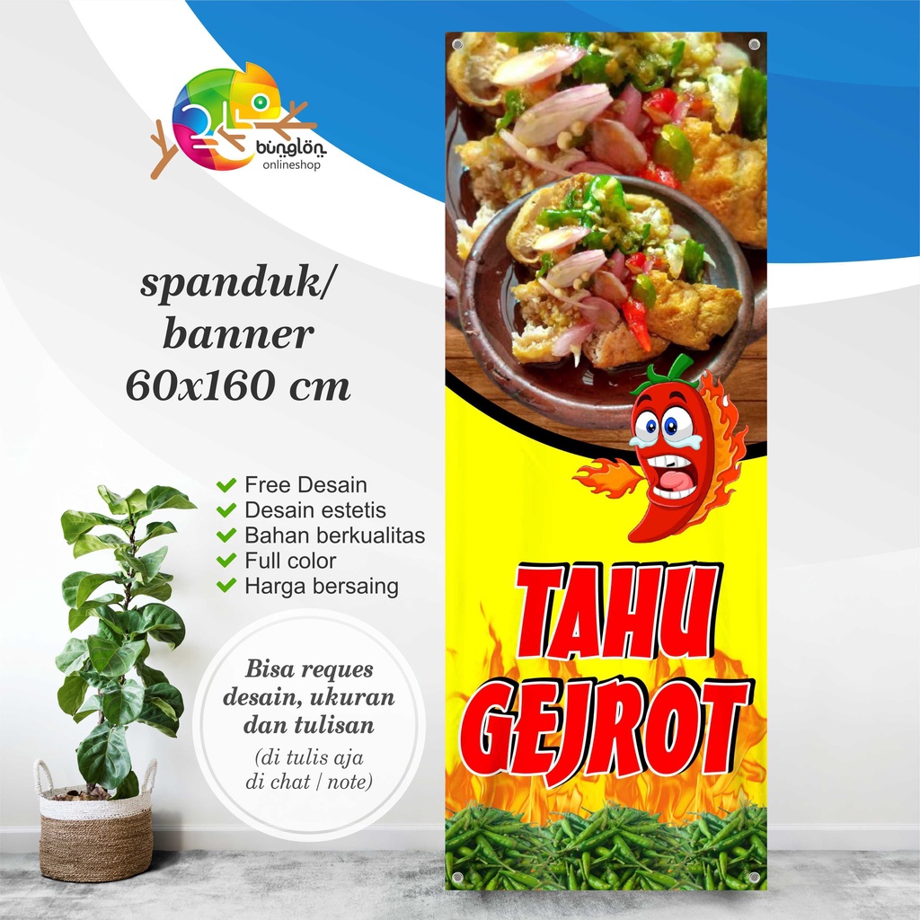 Jual Size 60x160 Cm, Spanduk Banner Tahu Gejrot | Shopee Indonesia