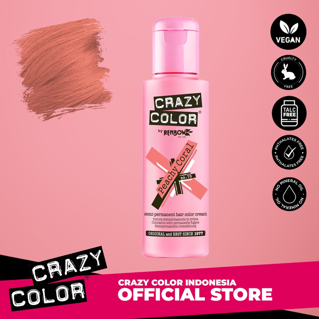Jual Crazy Color Semi Permanent Hair Color Peachy Coral Pewarna Rambut ...