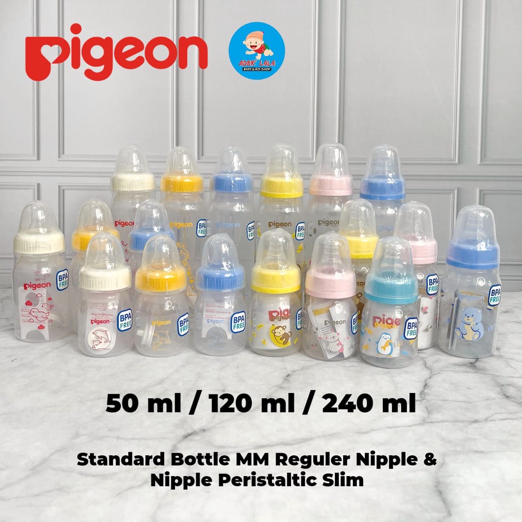 Jual Botol Pigeon 50ml/120ml/240ml dot regular/peristaltic | Shopee ...