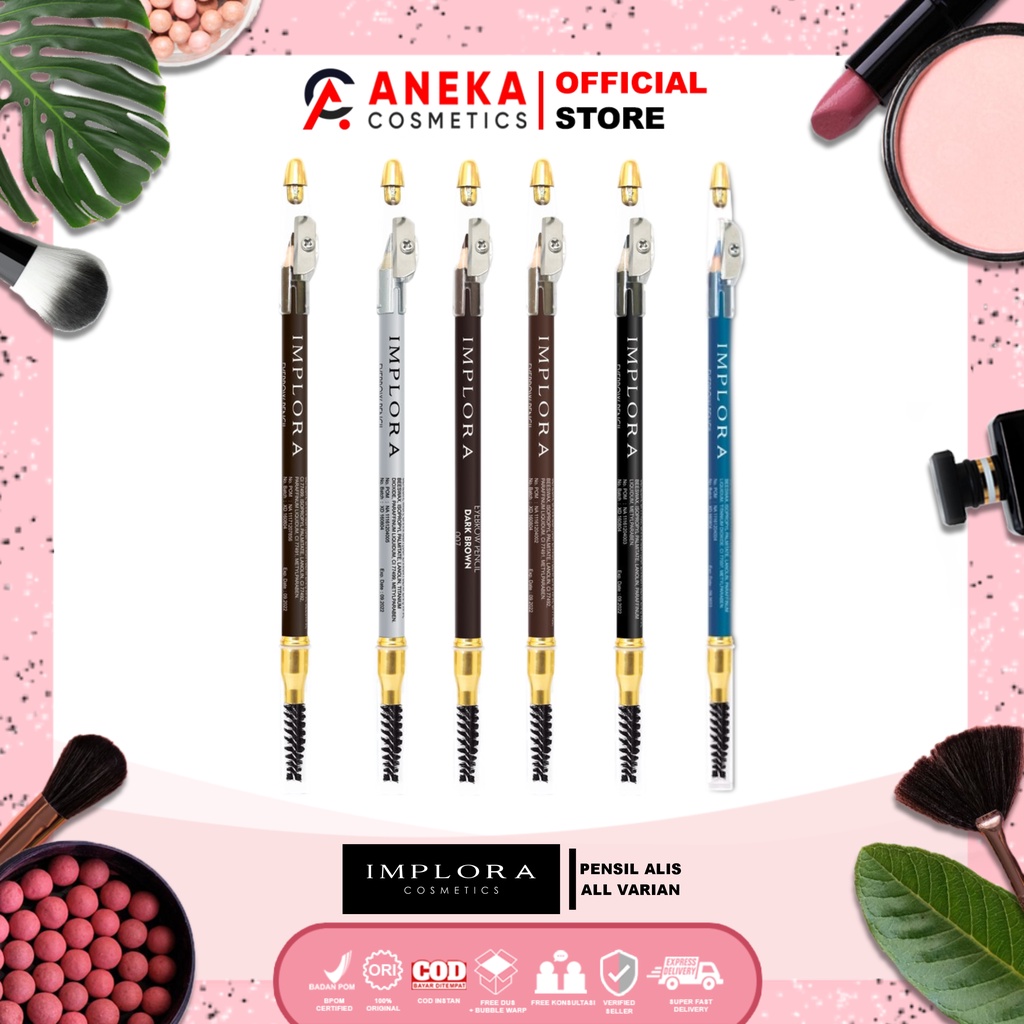 Jual IMPLORA Eye Brow Pencil 2 IN 1 ( Pensil + Serutan + Sikat ...
