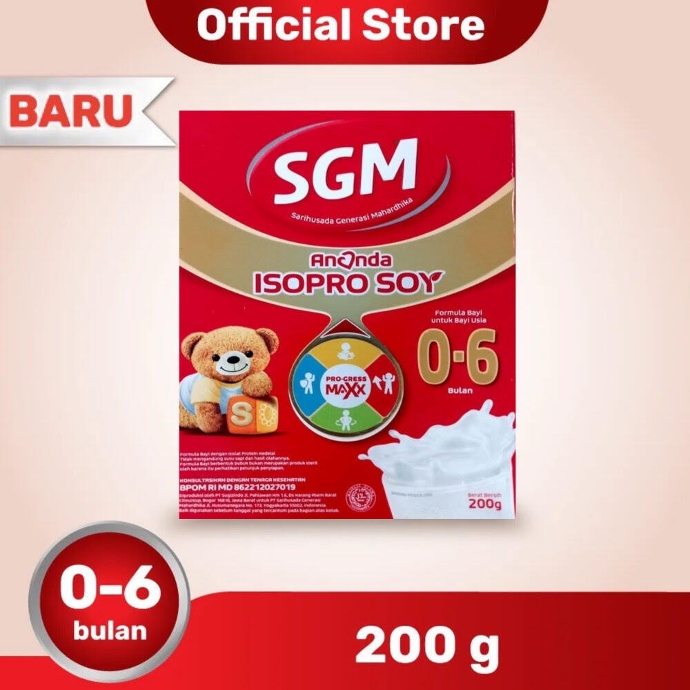 Jual SGM ANANDA SOYA 0-6 BULAN 200GR/KEMASAN BARU ISOPRO SOY | Shopee ...