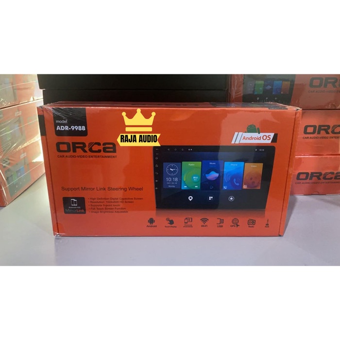 Jual ORCA ADR-9988 Android 9 inch Head Unit Double Din Tape Mobil Audio ...