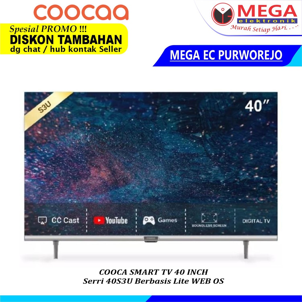 Jual LED COOCAA 40S3U SMART TV 40 INCH LITE WEB OS | Shopee Indonesia