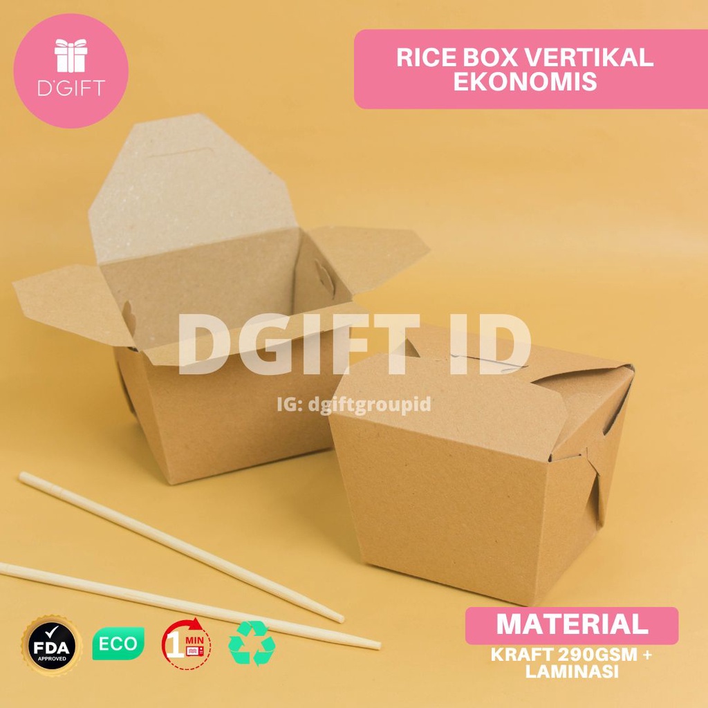 Jual (10pcs) Rice Box Food Pail Kotak Nasi Bento Kemasan Ekonomis ...