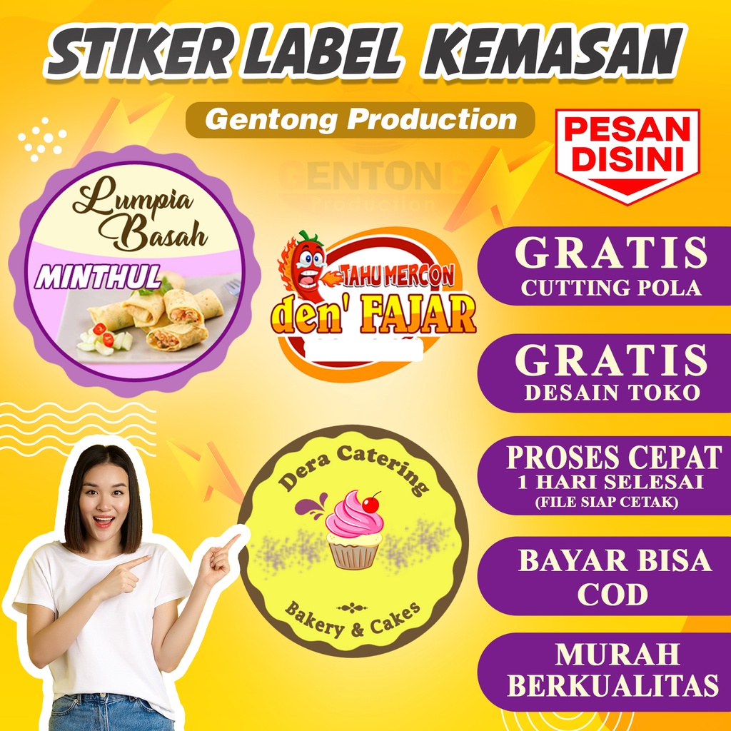 Jual cetak Stiker label kemasan jamu bentuk oval sudah cutting ukuran ...