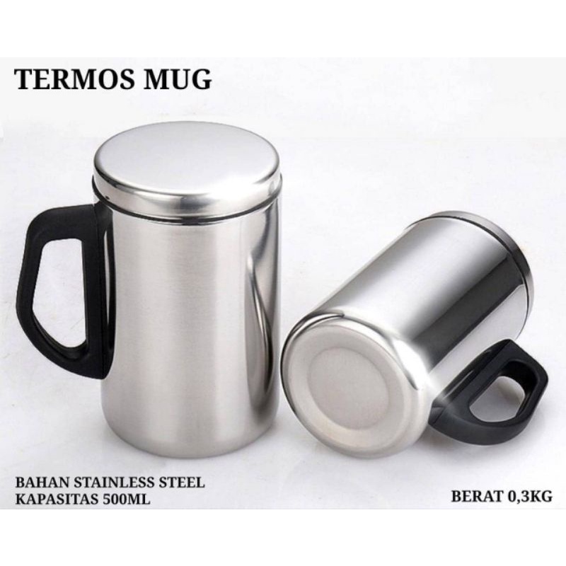 Jual Termos Mug Stainless Steel 500 ml / Termos Mug Double Wall / Gelas ...