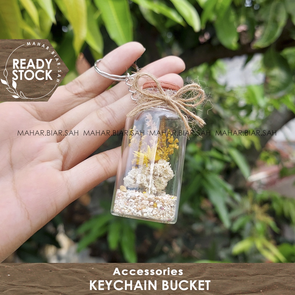 Jual RS Keychain Bucket / Gantungan Kunci Bunga Kering / gantungan ...