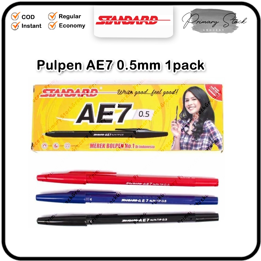 Jual Bulpen 1 Pack Lusin Pak Standard Pulpen AE7 Standar 0,5 Standart 0 ...