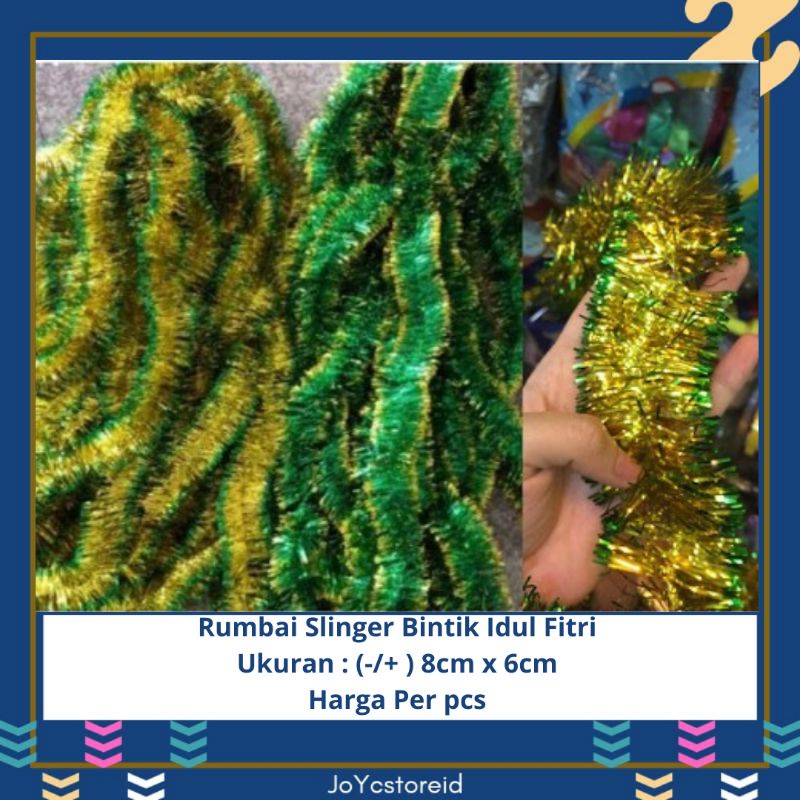 Jual Rumbai Slinger Lebaran Bulan Bintang Silver Idul Fitri | Rumbai ...
