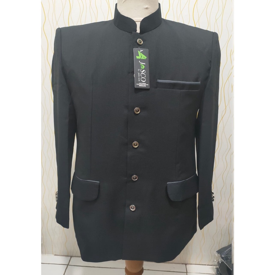 Jual Jasko Polos Hitam Wol Novus Jas Koko Pria Lis Saku Depan Brand ...