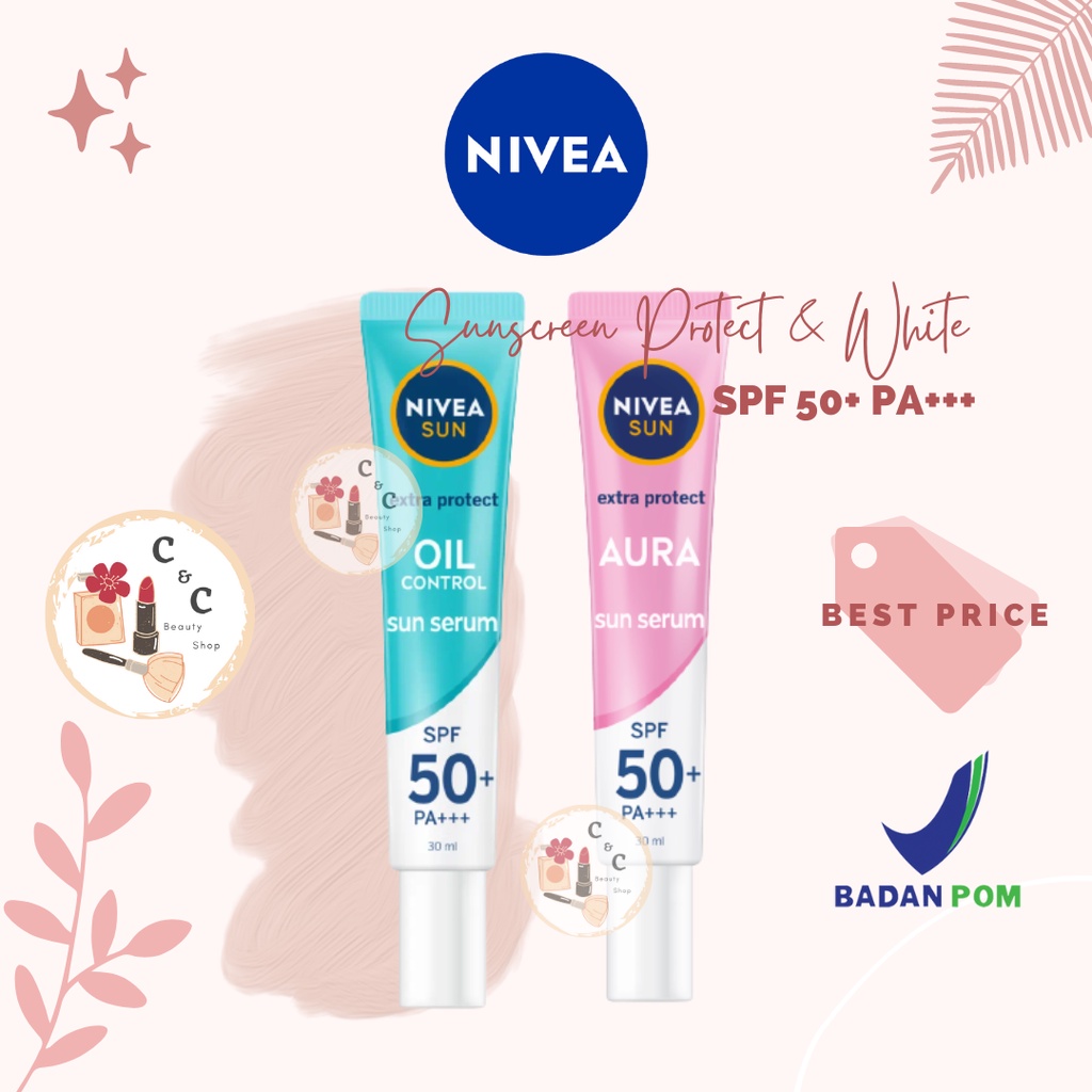 Jual Nivea Sunscreen Protect & White SPF50+ PA+++ Face Serum | Shopee Indonesia