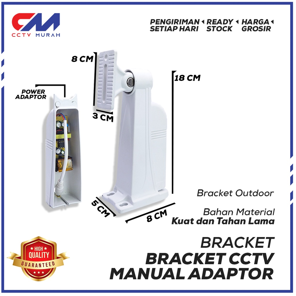 Jual Bracket CCTV Outdoor + Power Adaptor Internal 12V 2A | Shopee ...