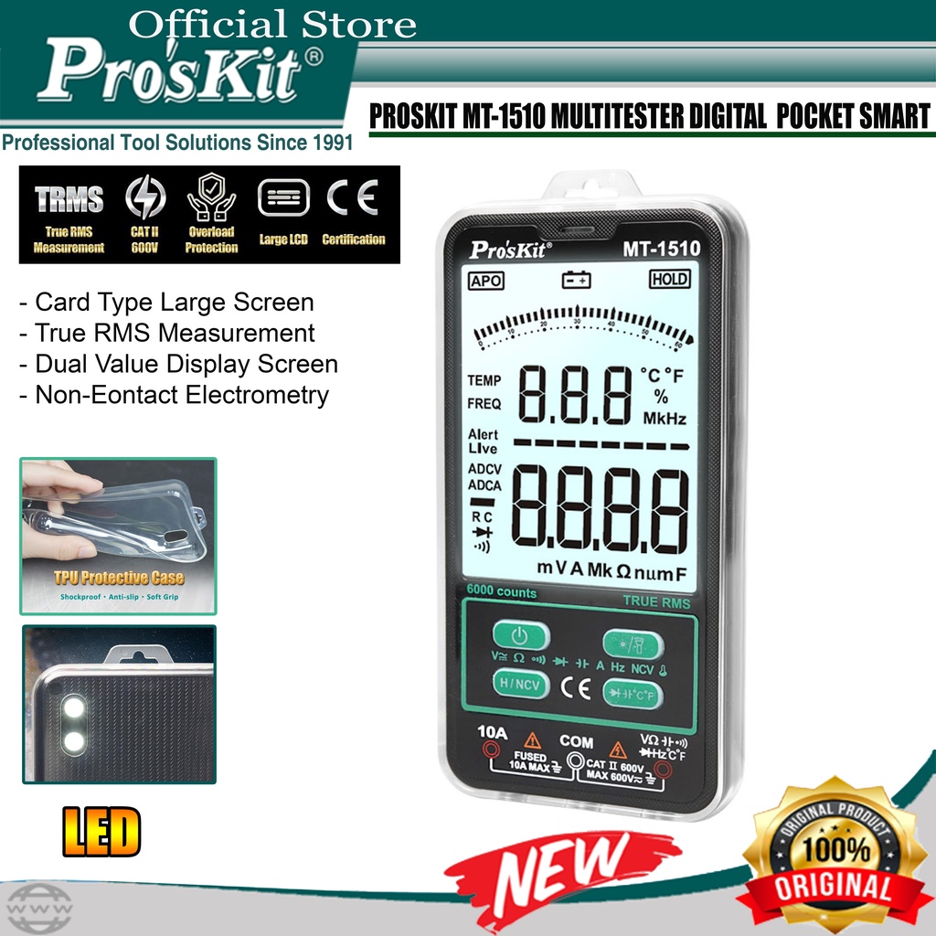 Jual Proskit MT-1510 Multitester Digital Pocket Smart Multimeter ...