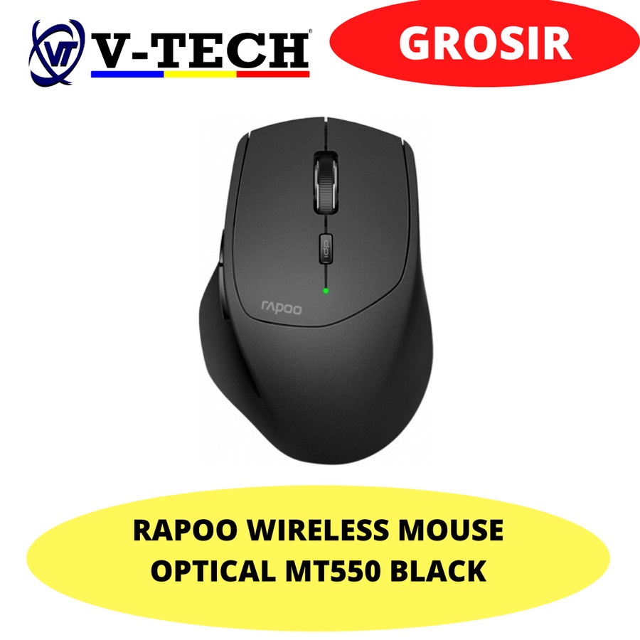 Jual RAPOO WIRELESS MOUSE OPTICAL MT550 BLACK | Shopee Indonesia