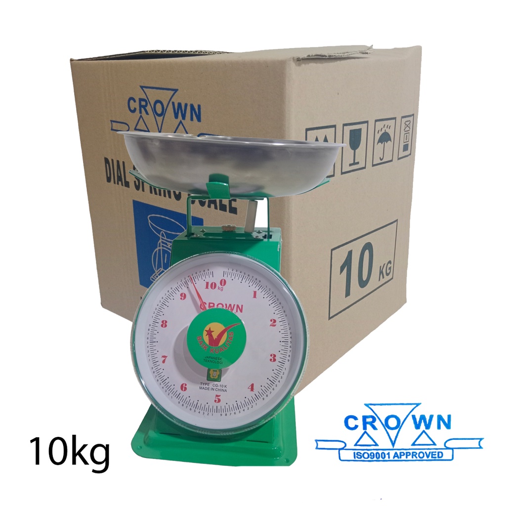 Jual Timbangan CROWN 10kg Besi Stainless Jarum Analog Manual Duduk Sembako Telor Kue Tepung Buah ...