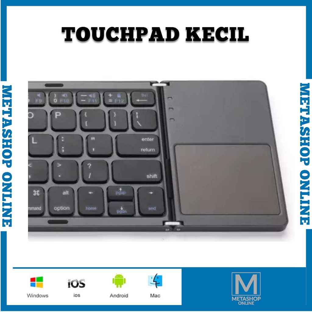Jual Wireless Bluetooth Foldable Keyboard Touchpad Lipat 3 Portable Mini Shopee Indonesia