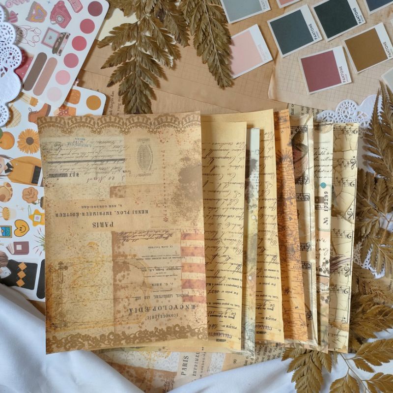 Jual [DAYOKEU] A5 Kertas Scrapbook/Vintage Paper/KertasJournaling ...