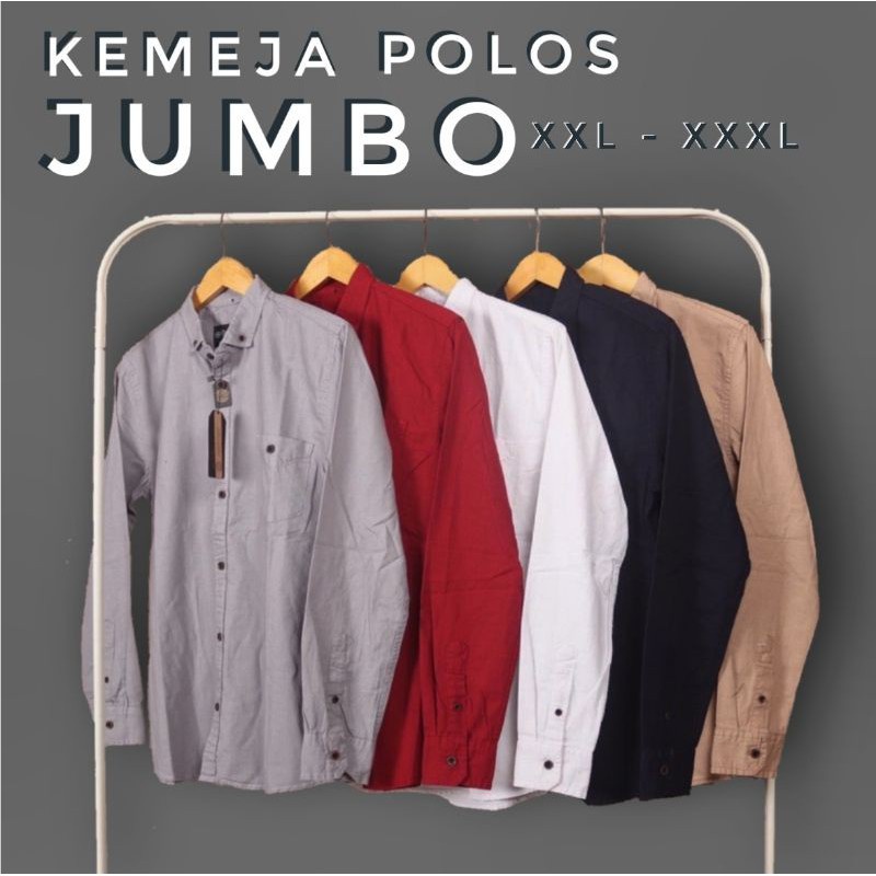 Jual Kemeja Polos Lengan Panjang Ukuran Jumbo Brill Eighty Eight XXL ...