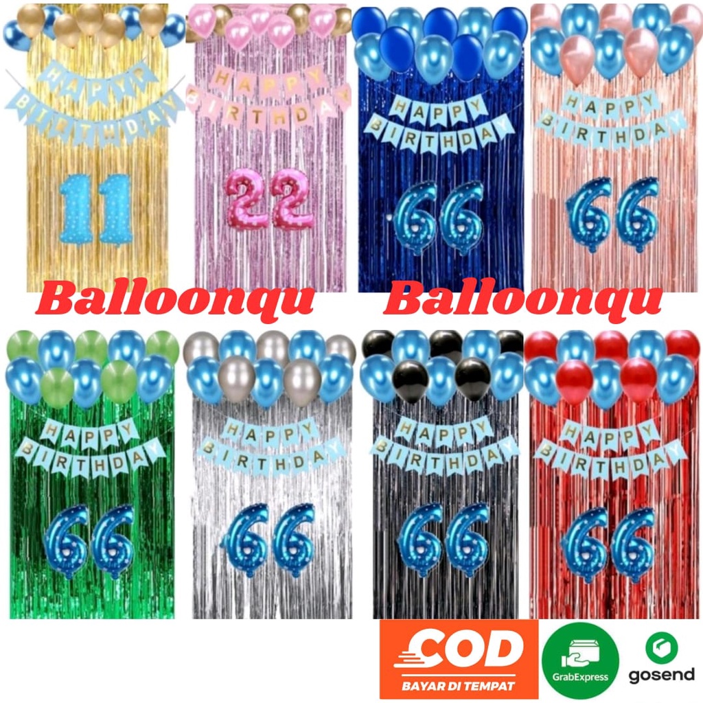 Jual PAKET Backdrop Set Dekorasi Simple Hemat Balon Ulang Tahun ...