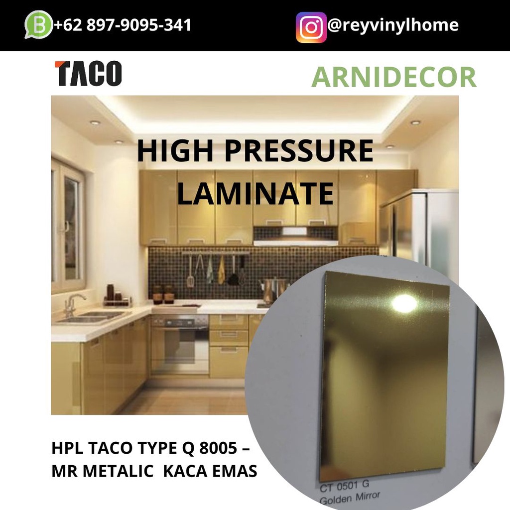 Jual HPL TACO TYPE Q 8005 – GOLD MIRROR | Shopee Indonesia