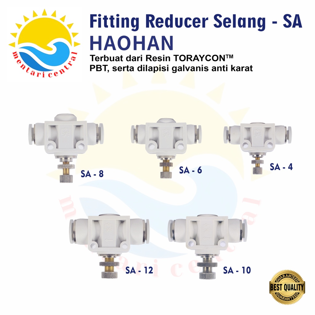 Jual Flow Speed Control Valve Fitting Pneumatic Kran Slip Lock Selang ...