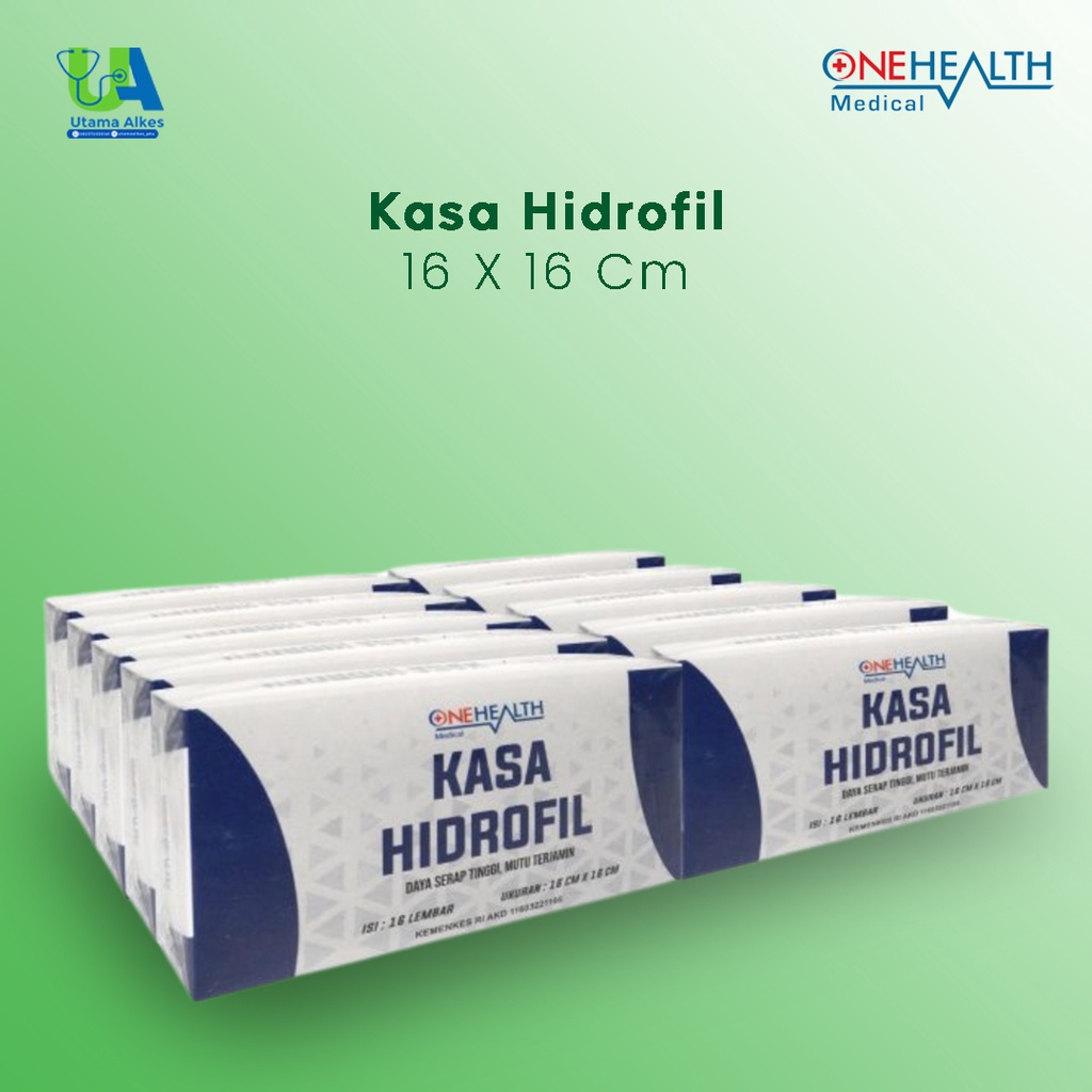 Jual KASA HIDROFIL STERIL | 16 X 16 CM | P3K | ONEHEALTH | Shopee Indonesia