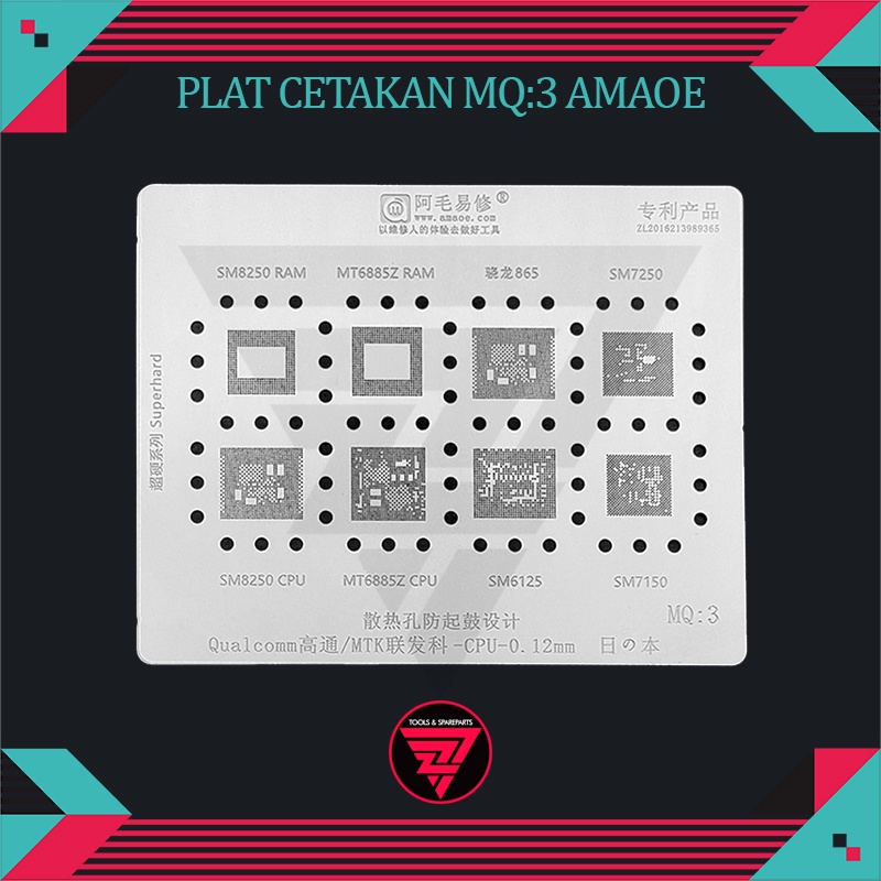 Jual Plat Cetakan MQ:3 Amaoe / Plat MQ3 Amaoe / Plat Cetakan IC CPU RAM MEdiatek Qualcomm ...