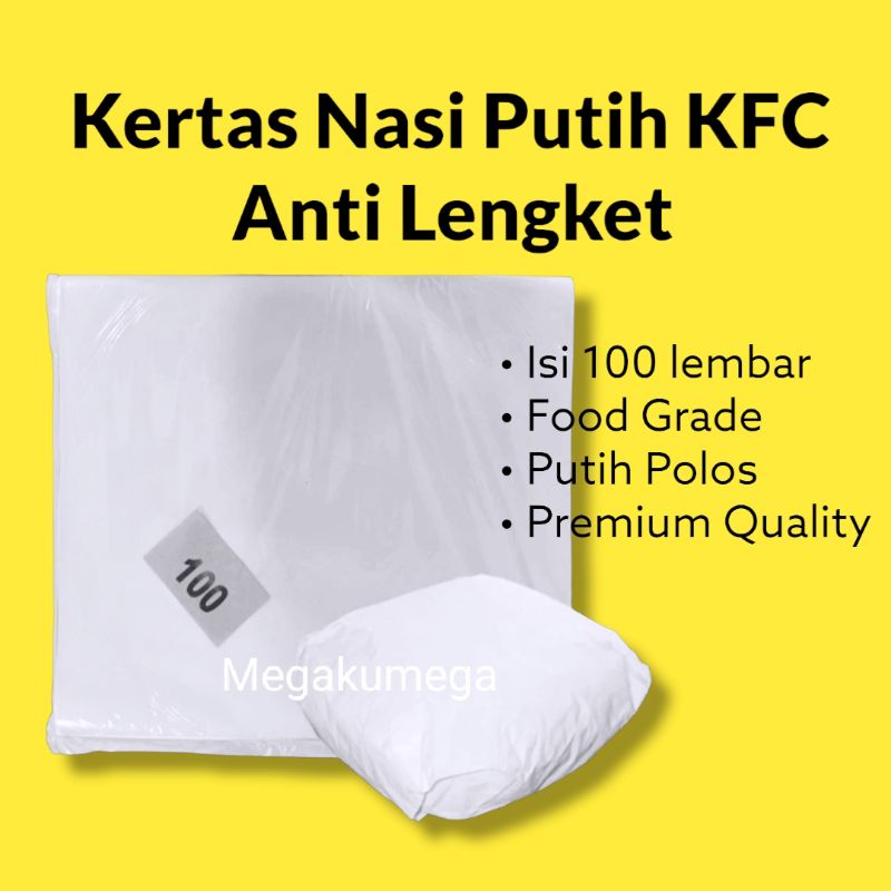 Jual Kertas nasi KFC MCD BURGER untuk bungkus nasi isi 100 lembar ...