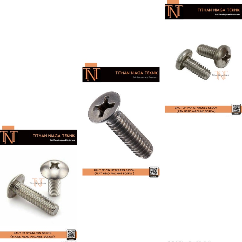 Jual Baut payung plus baut JT stainless M3x5 drat 0.5 ss304 M3 x 5 ...