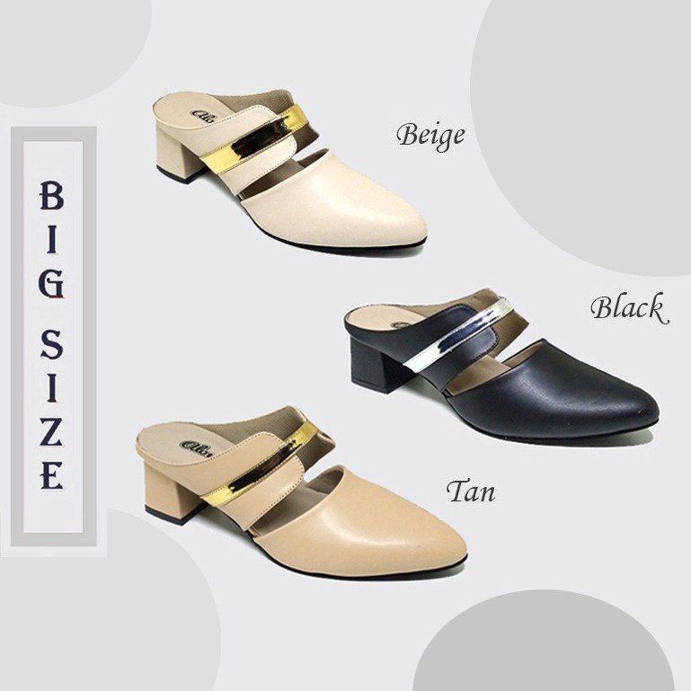Jual BELLONA X ZAGIB | Sepatu Wanita Heels Mules Cream Ukuran Besar ...