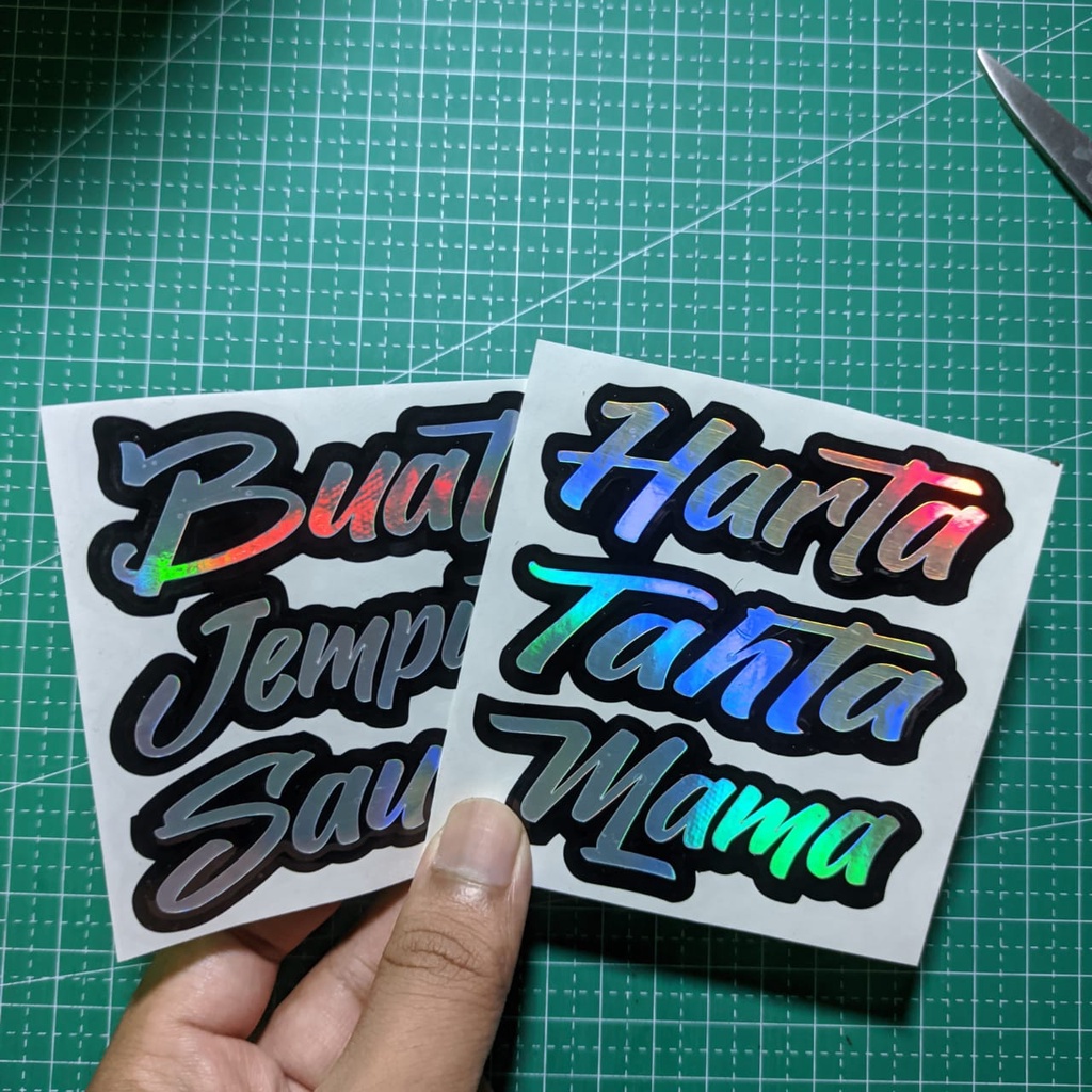 Jual STICKER CUSTOM HARTA TAHTA || COCOK UNTUK CUSTOM NAMA AYANG ...