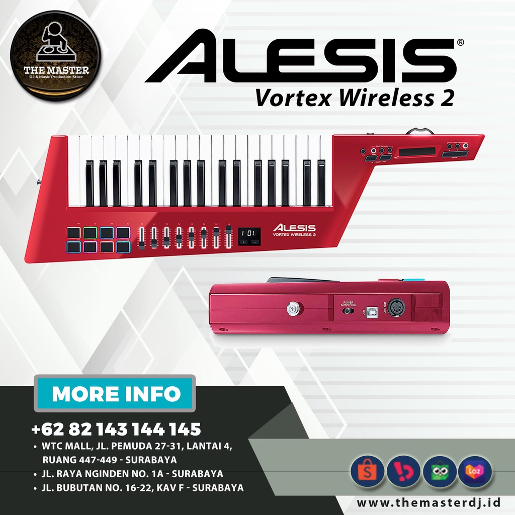 Jual [Ready Stock] Alesis VORTEX WIRELESS 2 USB Midi Keytar Controller ...