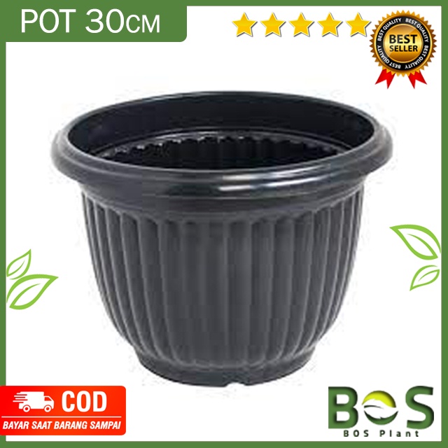 Jual Pot Bunga / Pot Tanaman Plastik Hitam 30 Pot Belimbing / Pot Bunga ...