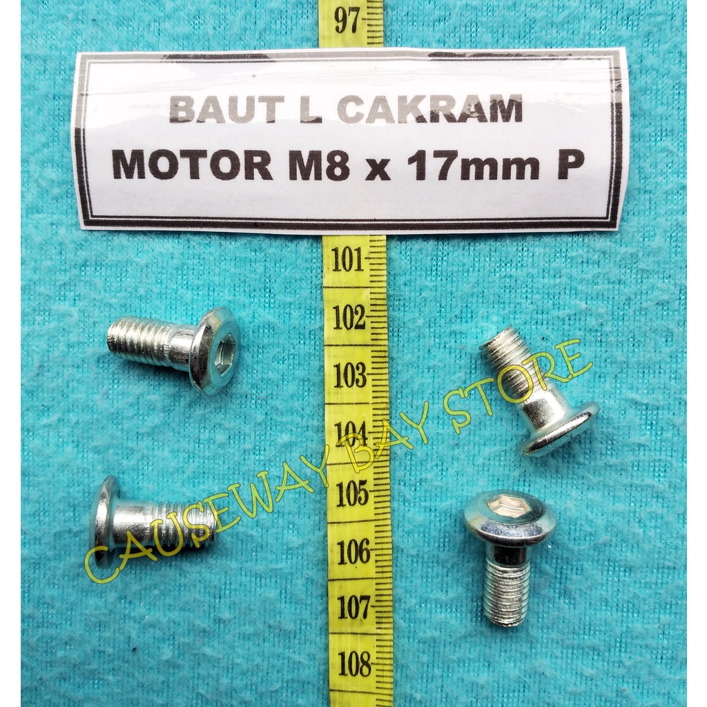 Jual BAUT L CAKRAM MOTOR M8X17MM P (POLOS) | Shopee Indonesia