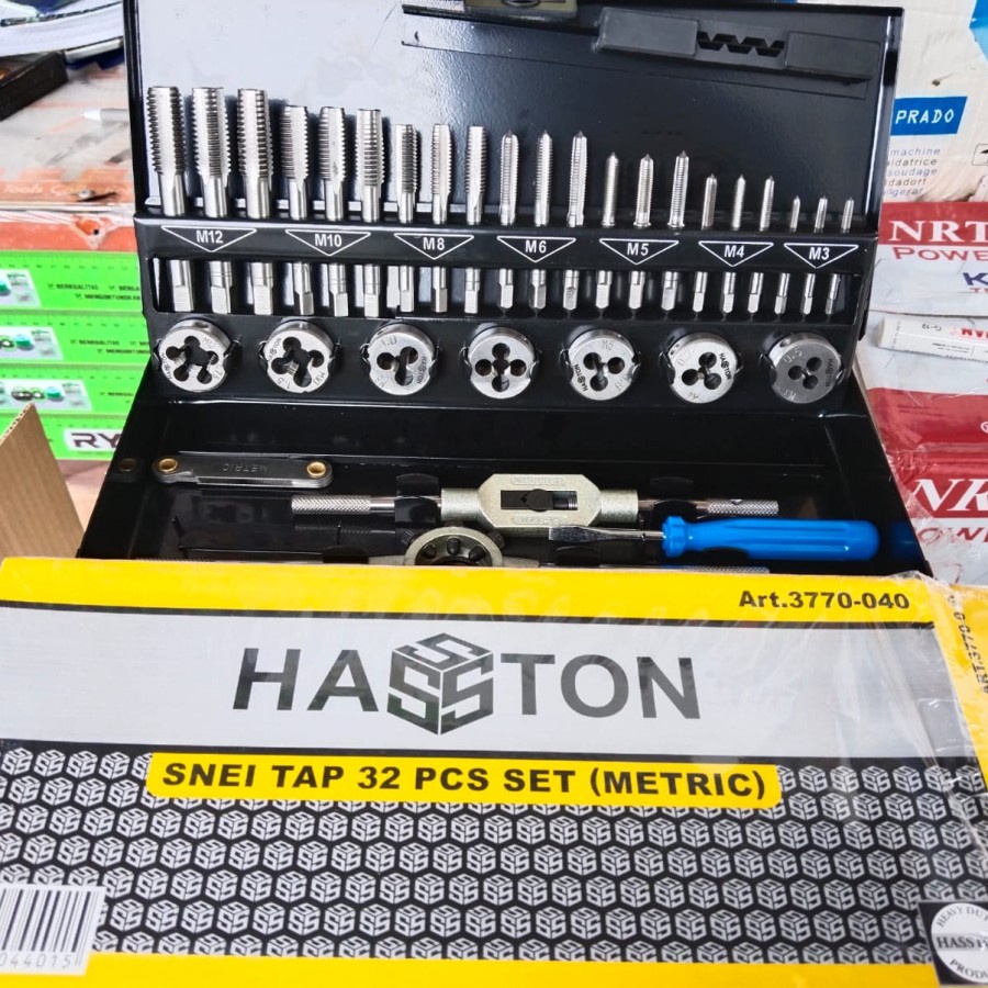 Jual Hasston 3770-040 tap and dies set 32pcs alat snai ulir bait senai ...