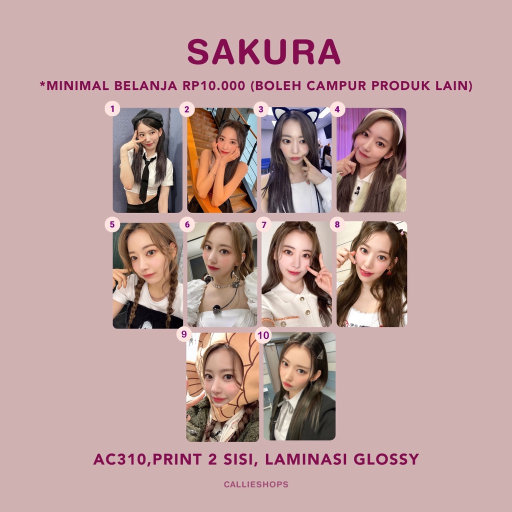 Jual LE SSERAFIM Chaewon Eunchae Garam Kazuha Sakura Yunjin Unofficial ...