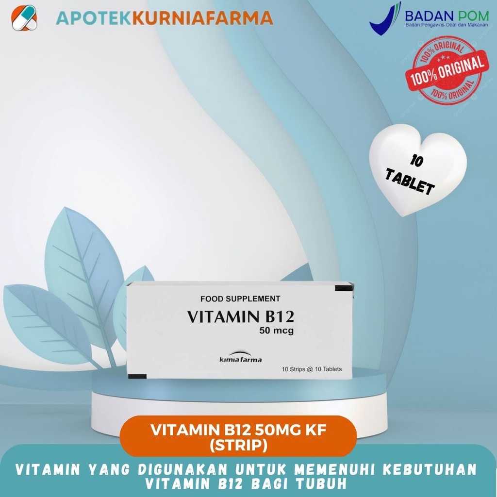 Jual Vitamin B12 Kf 50 mg 1 Strip 10 Tablet | Shopee Indonesia