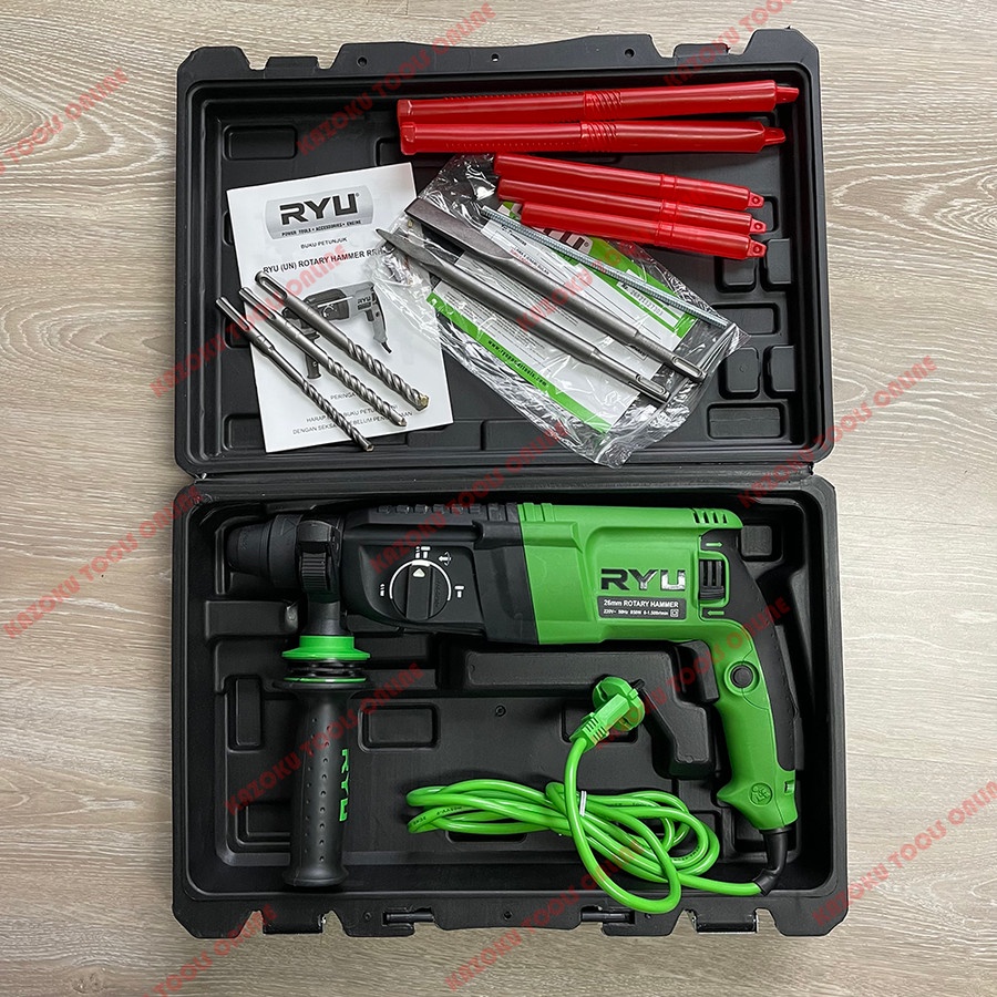 Jual Mesin Bor Beton Bobok SDS PLUS RYU RRH-26 / Rotary Hammer RYU ...