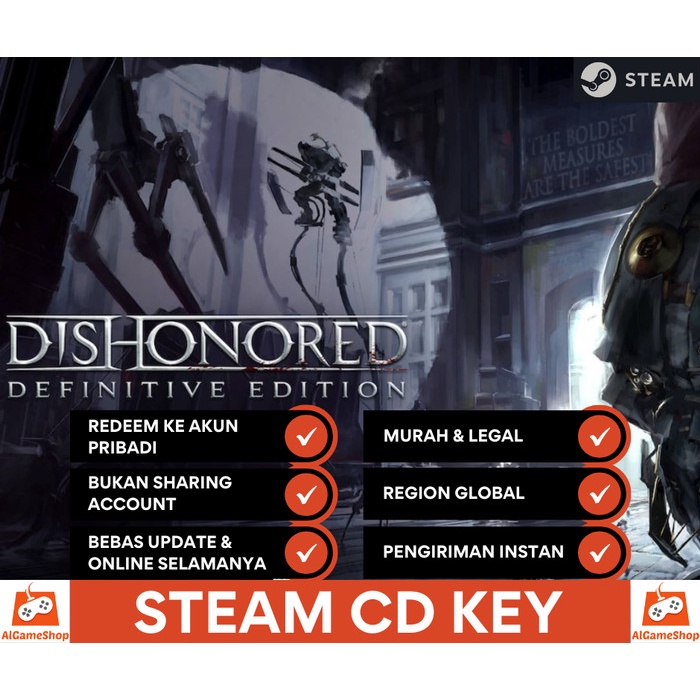 Jual Dishonored Definitive Edition Original PC Games Steam | Shopee ...