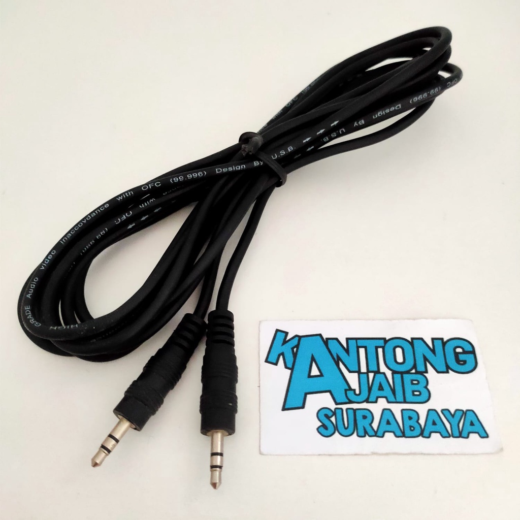 Jual Kabel Mini Stereo To Mini Stereo Hitam 3 Meter Kabel Aux 3.5mm ...
