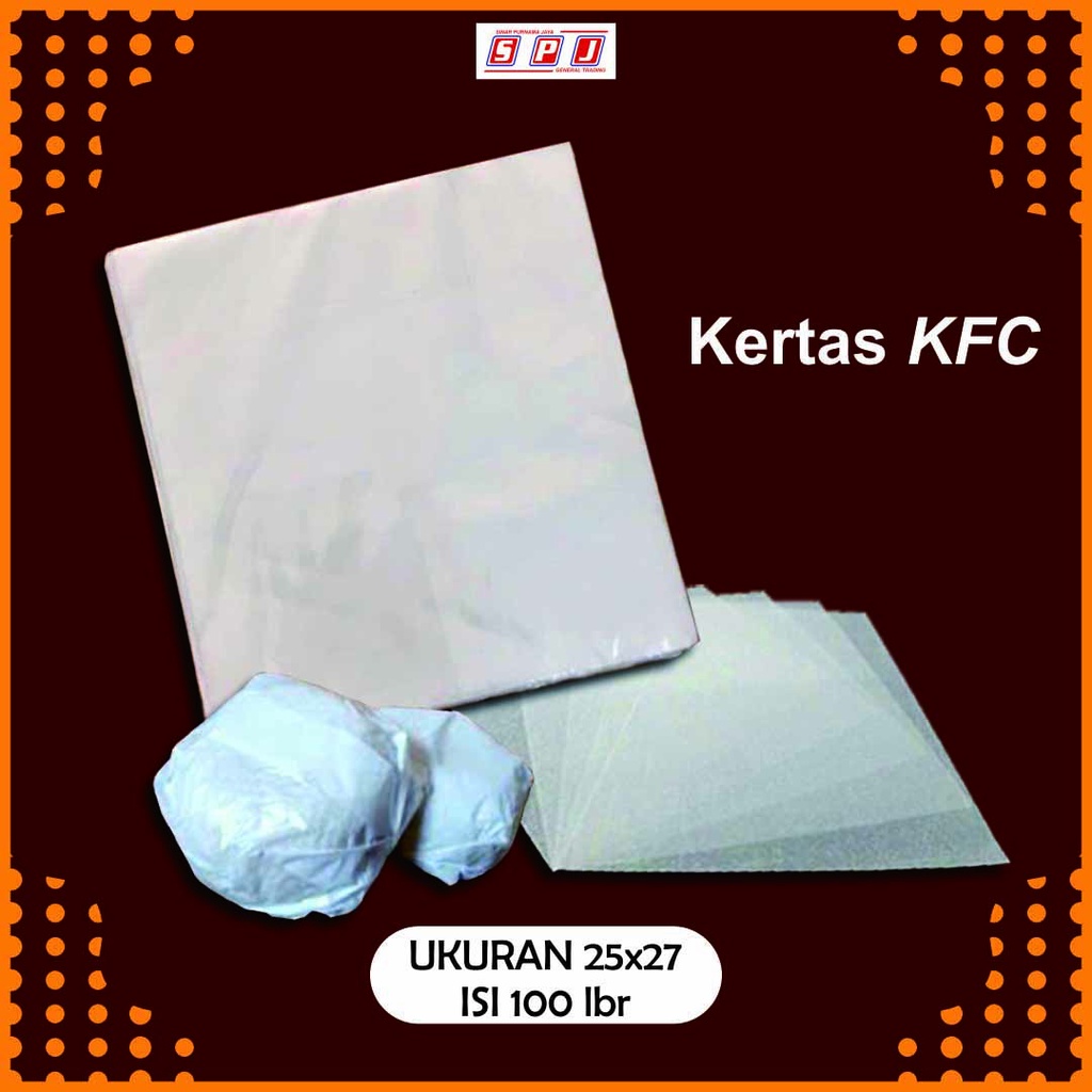 Jual Kertas Nasi KFC | Kertas Minyak Nasi Uk. 25 x 27 cm isi 100pcs ...