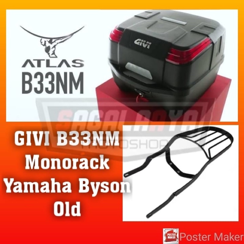 Jual Paket Box Givi promo B33NM Atlas Monorack Yamaha Byson karbu byson ...