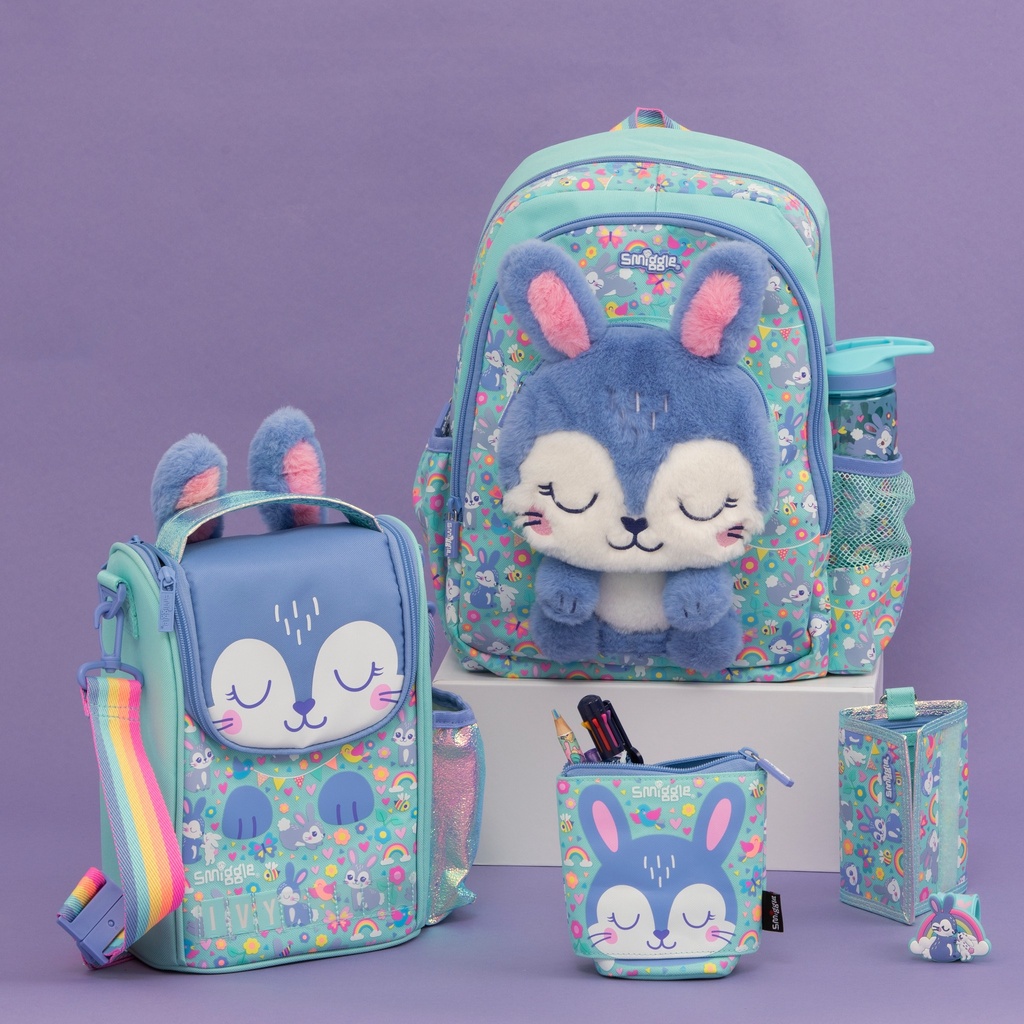 Jual Smiggle Rabbit green backpack lunchbag hardtop bottle original ...