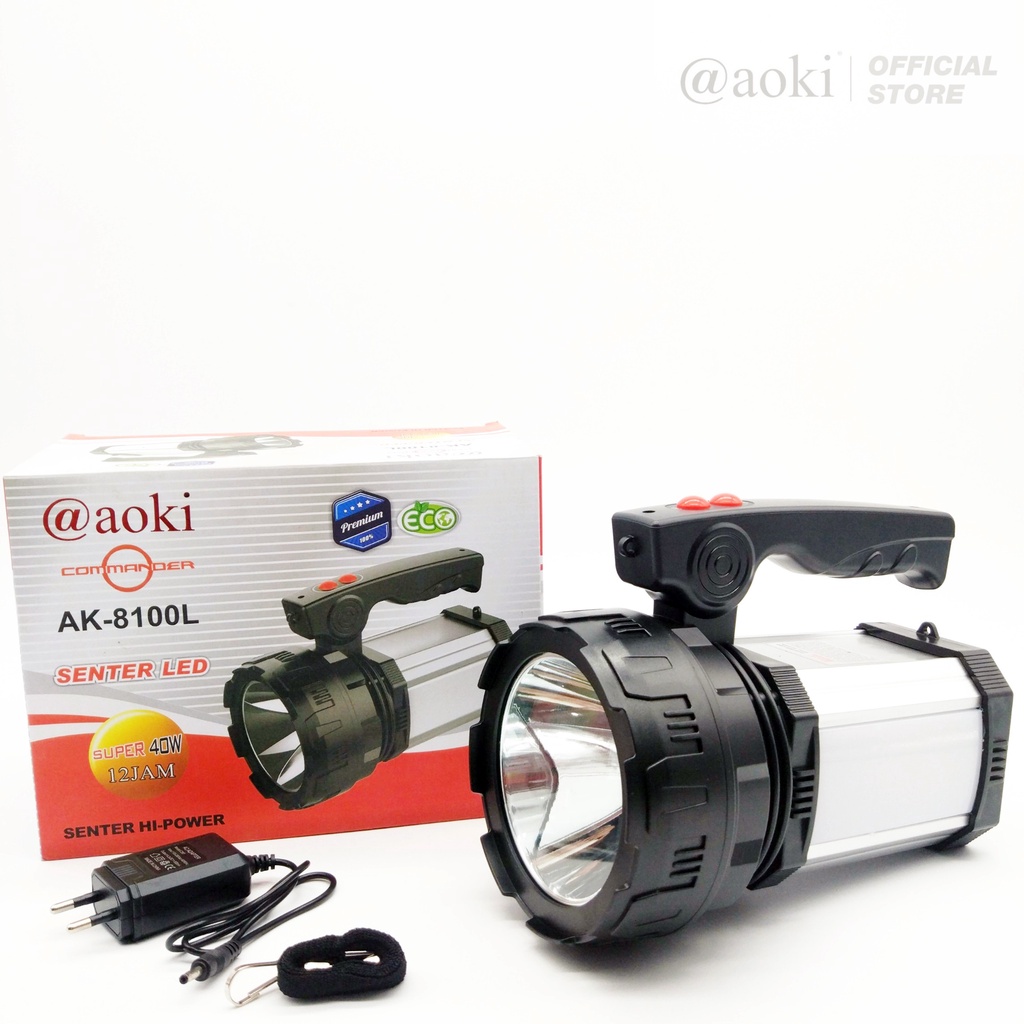 Jual AOKI Senter commander 40w lhitium jumbo hi power super terang ...
