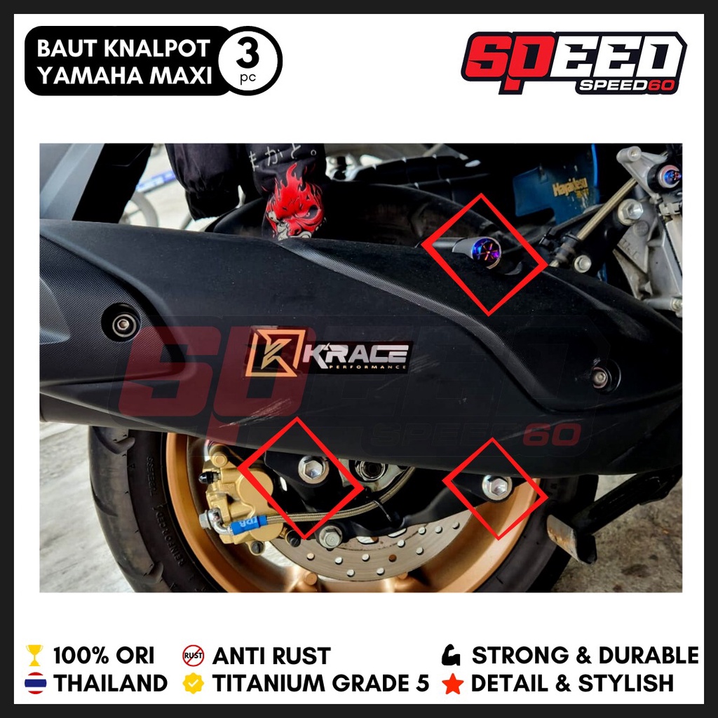 Jual Titanium Probolt Baut Knalpot Arm Nmax Aerox Xmax Lex Grade 5 King ...