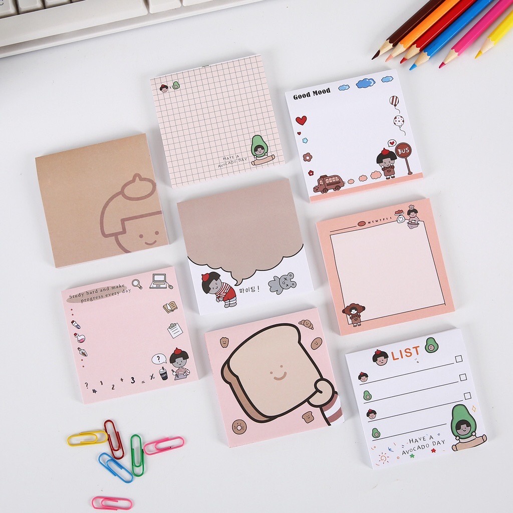 Jual 1342 Korean Bread Baker Series Memo Note Paper Notepad Sticky Note ...