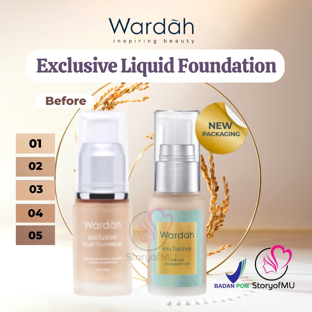 Jual WARDAH Exclusive Liquid Foundation 20ml - 5 Shades Foundation ...