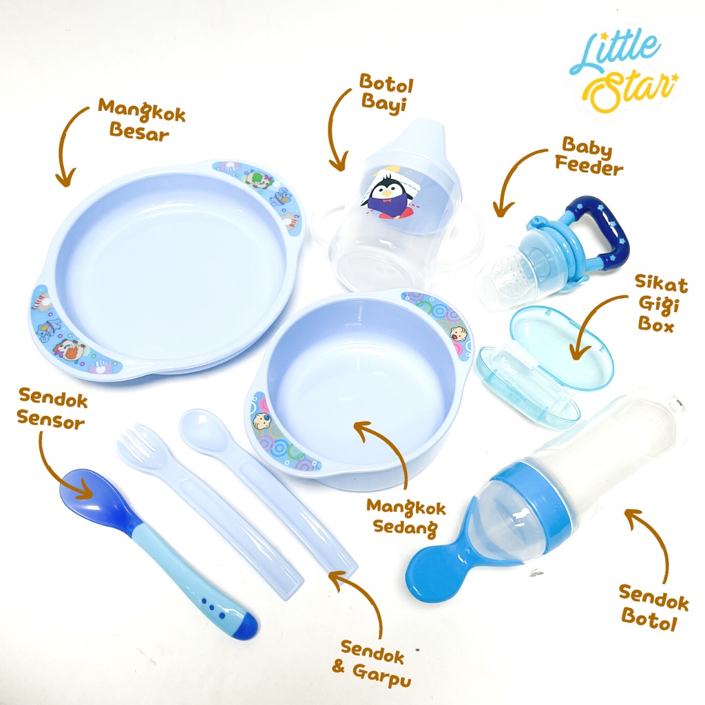 Jual LS 9in1 Baby Feeding Set Paket Perlengkapan Makan Mpasi Newborn ...